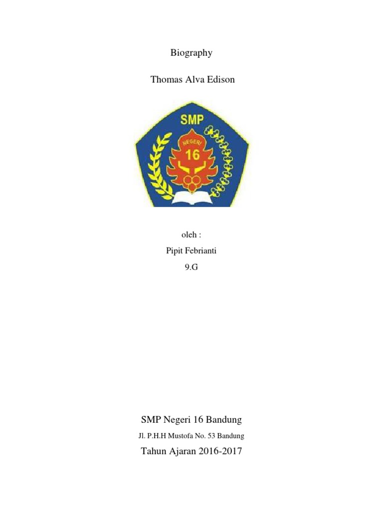 Biography Thomas Alva Edison | PDF | Perjalanan