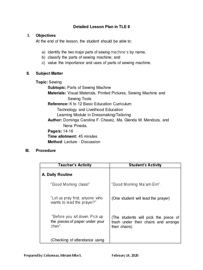 Identifying and Classifying the Key Parts of the Sewing Machine: A ...