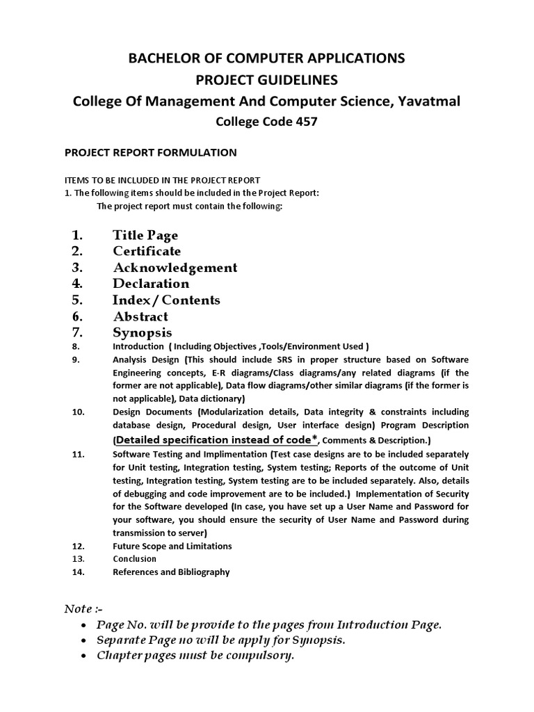 002 BCA Project Guidelinev | PDF | Software Testing | Information ...