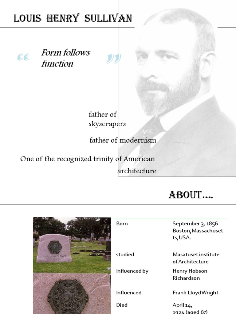 Ar. Louis Sullivan | PDF | Architectural Design | Architecture