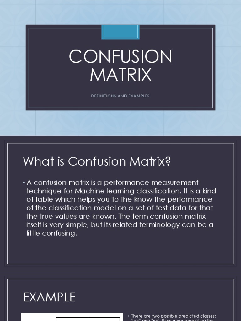 Confusion Matrix | PDF | Sensitivity And Specificity | Statistical Classification