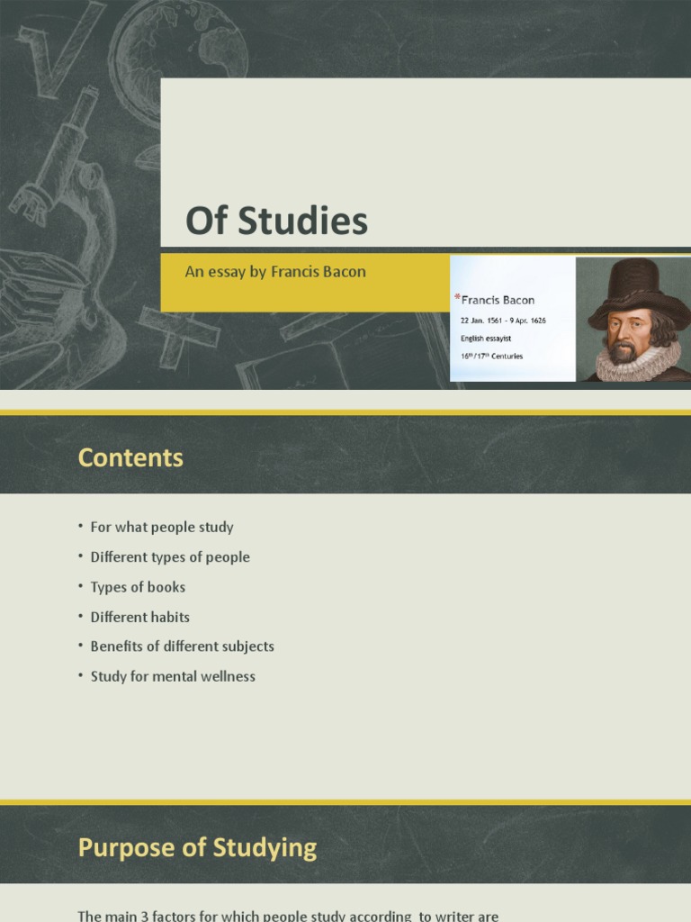 Of Studies | PDF | Francis Bacon | Mind