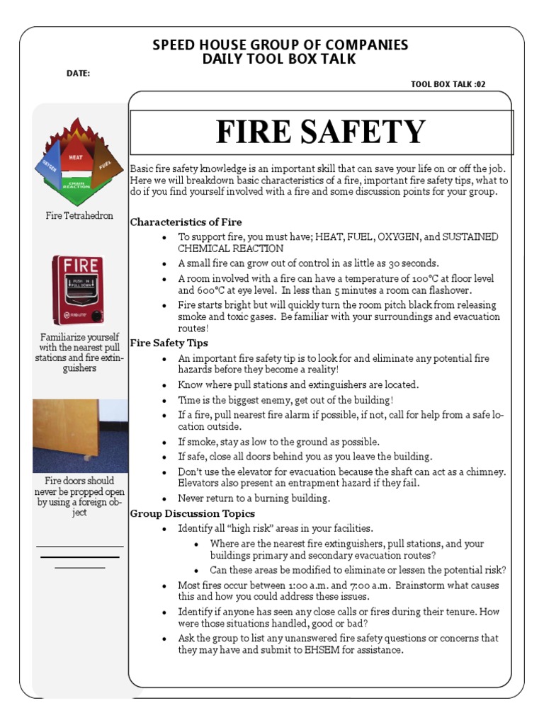 Fire Safetytool Box Talk 02 | PDF | Fire Safety | Fires