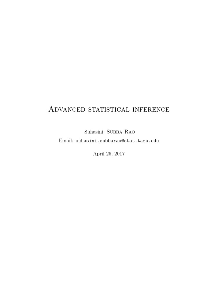 Advanced Statistical Methods | PDF | Estimator | Statistical Analysis