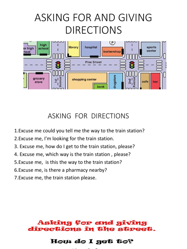 Asking for and Giving Directions Worksheet | PDF | Land Transport ...