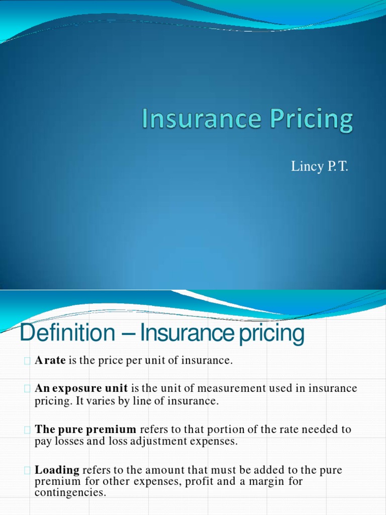 Chap - 17 Insurance Pricing | PDF | Pricing | Underwriting