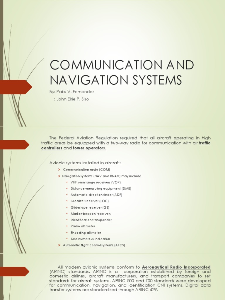 COMMUNICATION AND NAVIGATION SYSTEMS Report | PDF | Very High Frequency ...