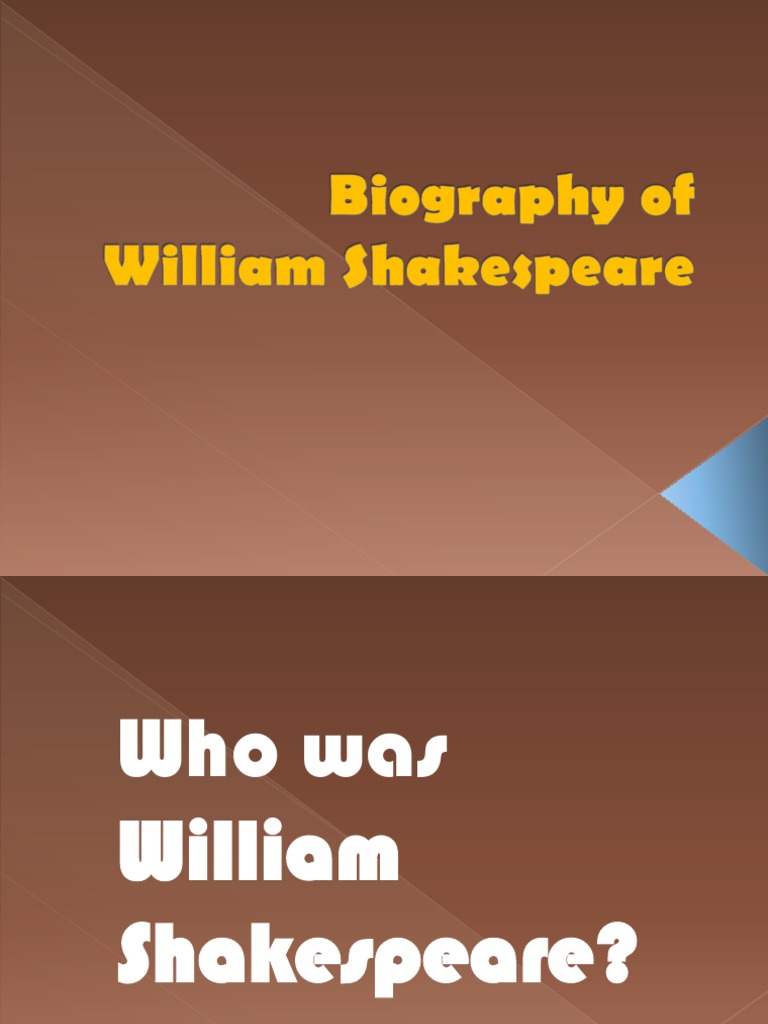 Biography of William Shakespeare | PDF | Characters In Romeo And Juliet ...