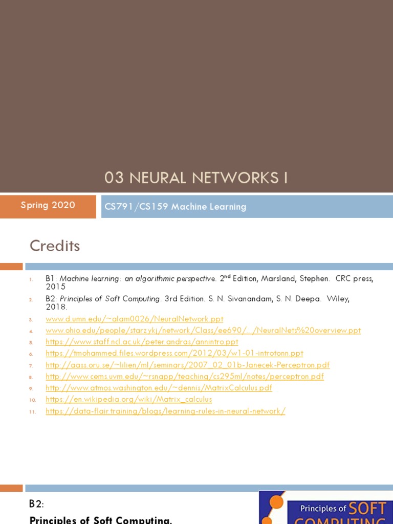 03 NeuralNetworksI PDF | PDF | Synapse | Brain
