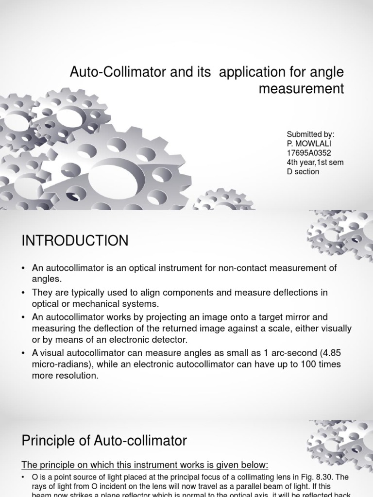 Auto-Collimator and Its Application For Angle Measurement | PDF ...