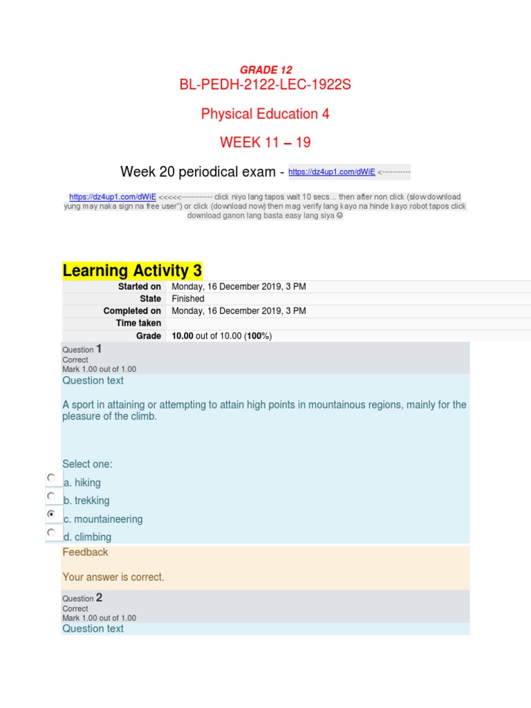PEDH 2122 Week 11 - 20 GRD 12 Only - Francisferrer | PDF | Compass ...