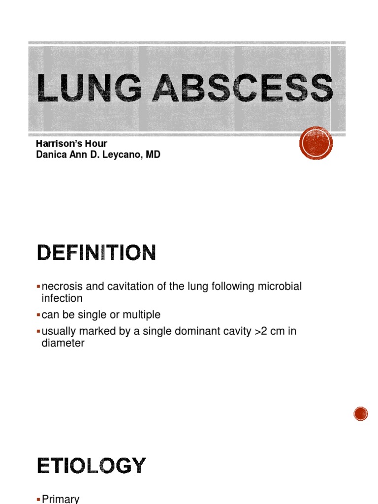 Lung Abscess | PDF | Lung | Health Sciences