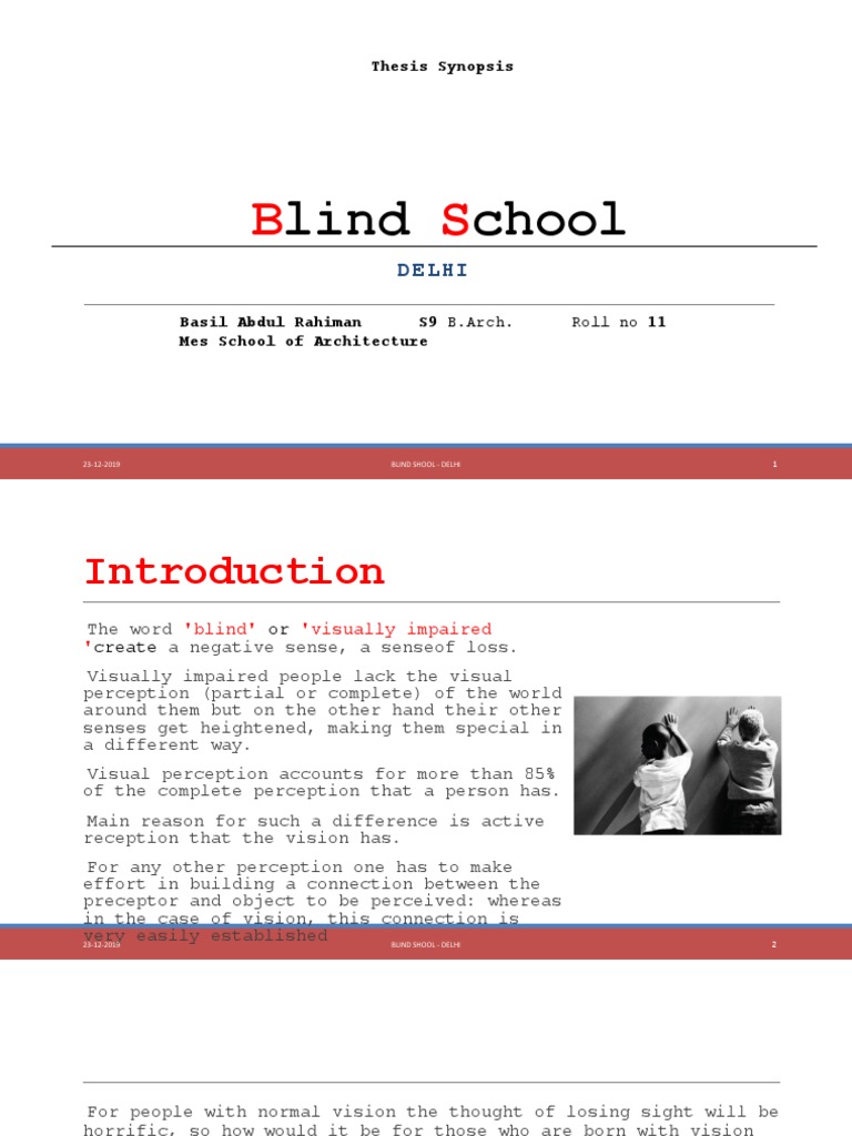 11.blind School 02 | PDF | Visual Impairment | Visual Perception