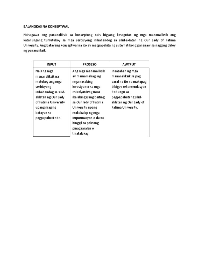 Konseptual Na Balangkas | PDF