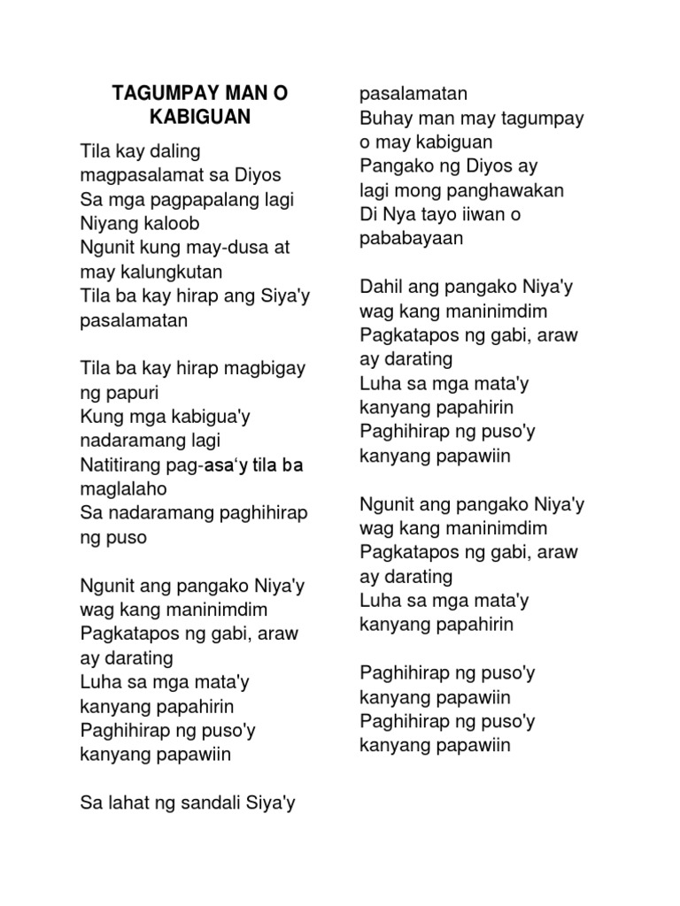 Tagumpay Man o Kabiguan | PDF