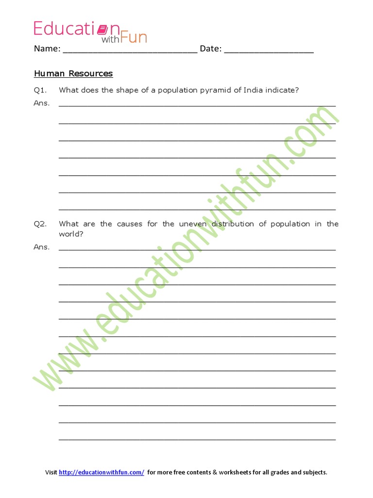 Human Resources Worksheet 8 | PDF | Economies