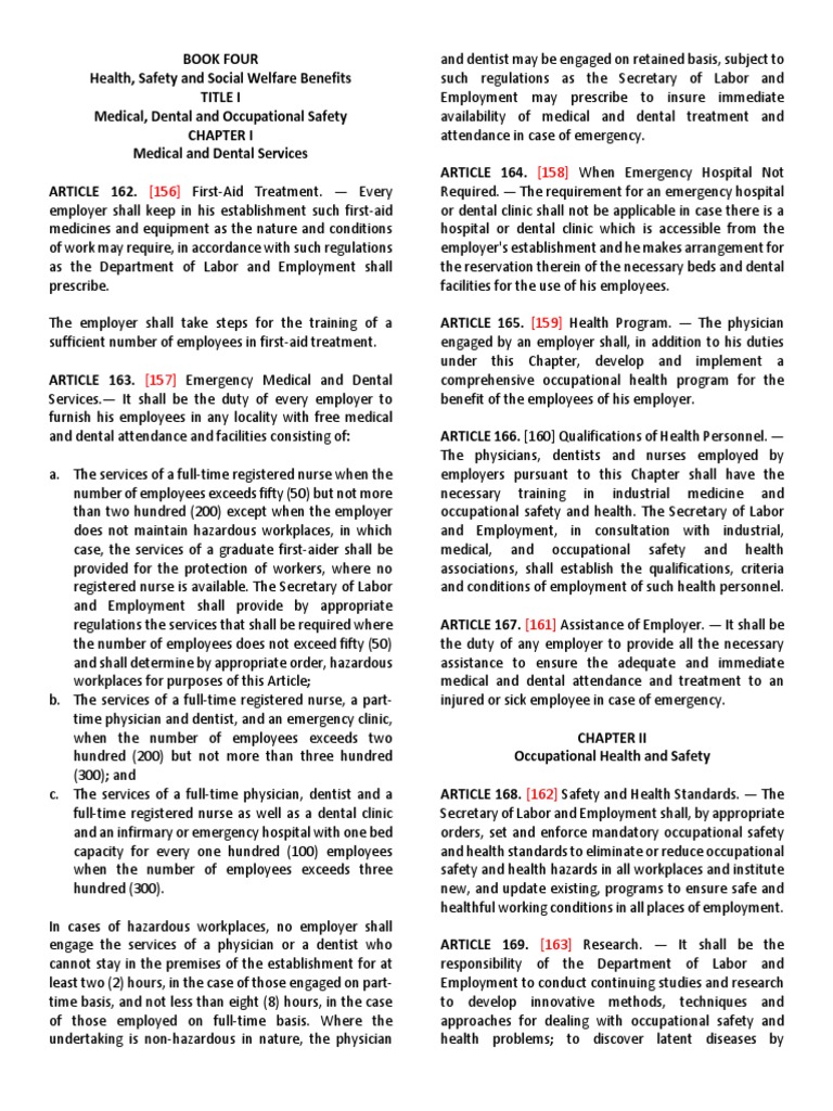 Labor Code Book IV Codal | PDF | Employment | Occupational Safety And ...
