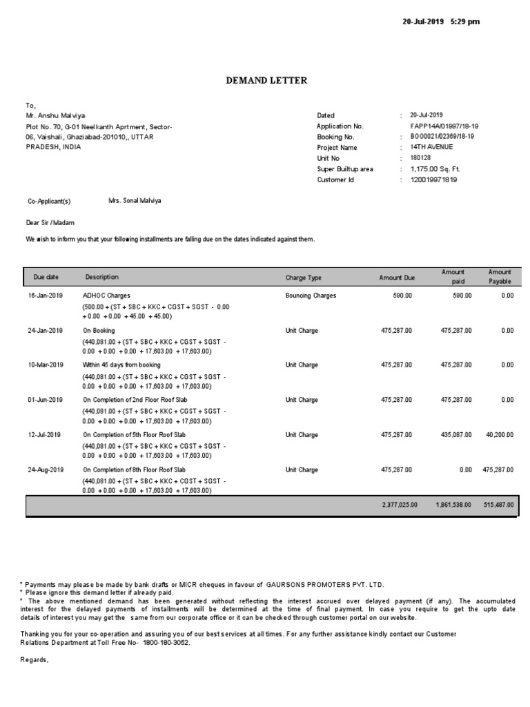 Demand Letter | PDF | Cheque | Payments