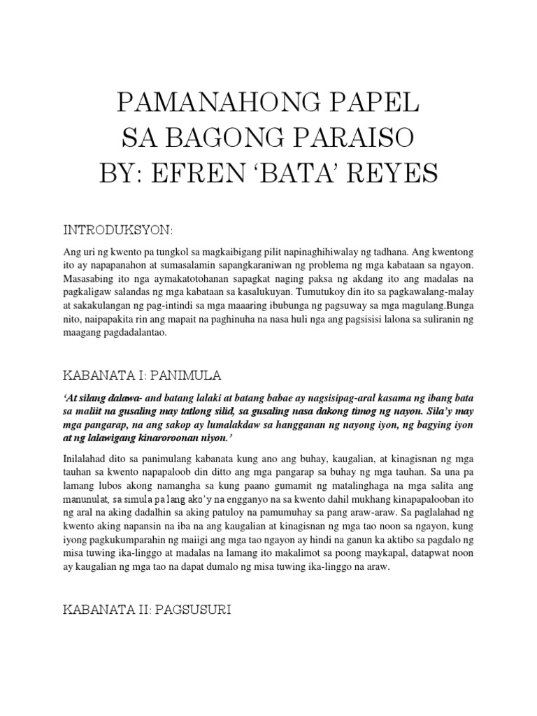 Sa Bagong Paraiso | PDF