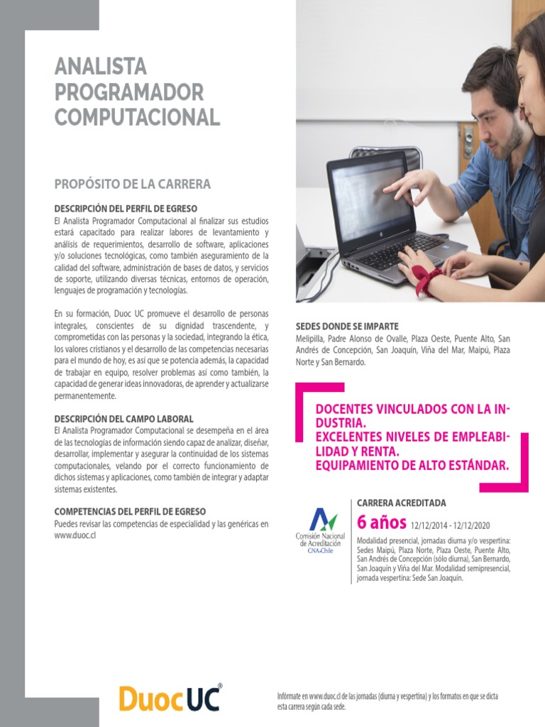Perfil y competencias del Analista Programador Computacional | PDF | Programación de ...