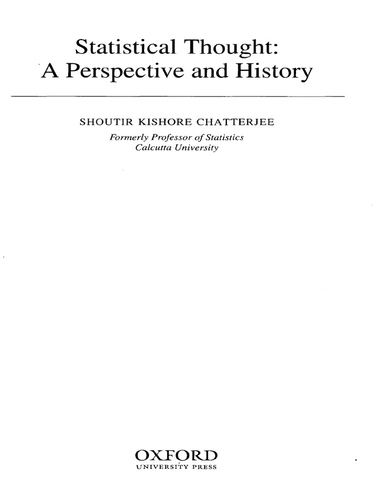 Chatterjee-Statistical Thought - A Perspective and History PDF | PDF ...