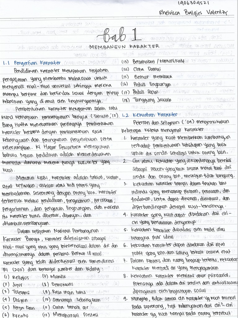 LTM 1 MPKT A Membangun Karakter PDF | PDF