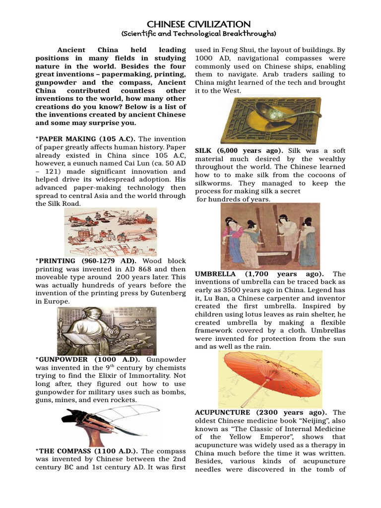 Ancient-Civilization China | PDF | Papermaking | Printing