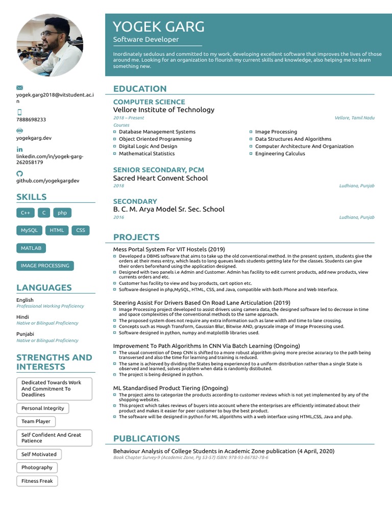 Yogek Garg Resume | PDF | Php | Databases