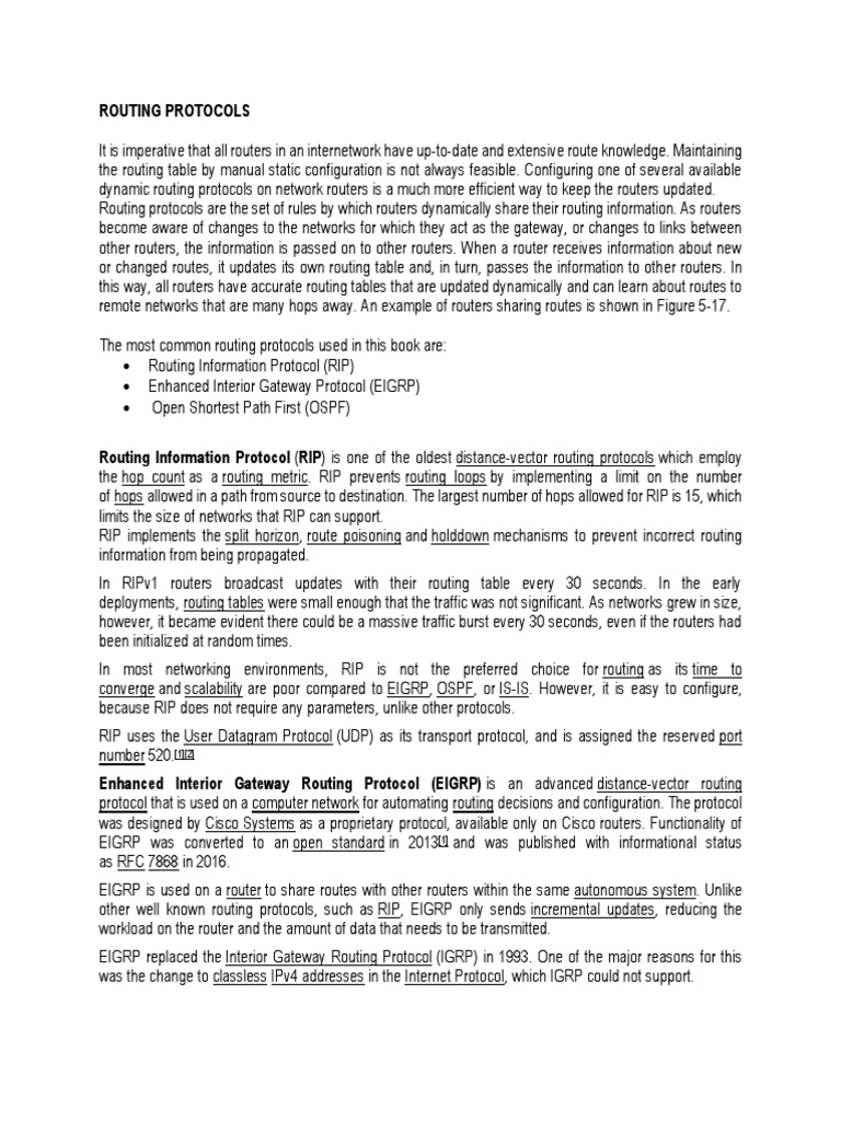 Routing Protocols | PDF | Routing | Router (Computing)