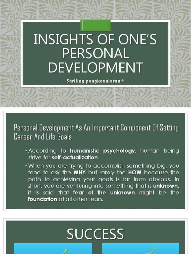 Insights One's Personal Development | PDF | Value (Ethics) | Personal ...
