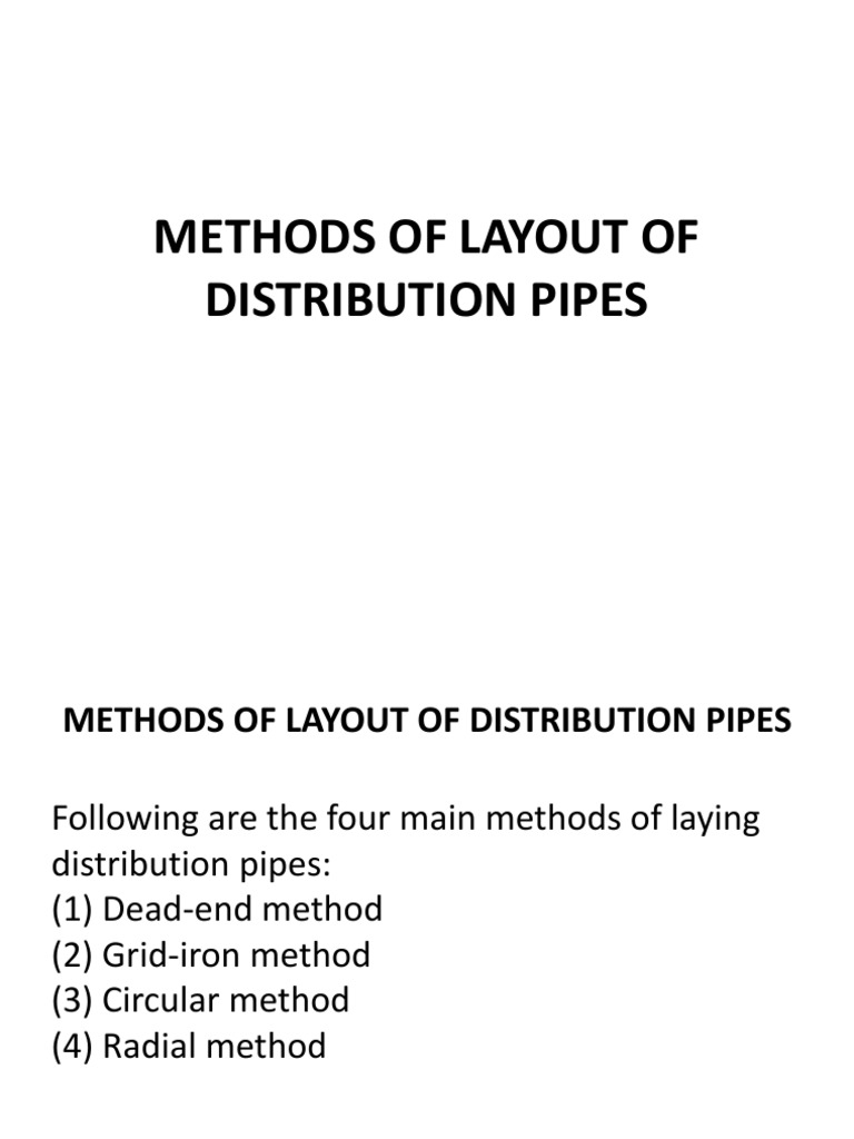Water Distribution Pipe Layout Methods | PDF | Water | Civil Engineering
