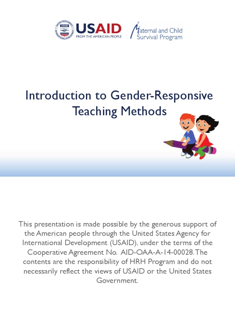PowerPoint Introduction To Gender Responsive Teaching Methods | PDF ...