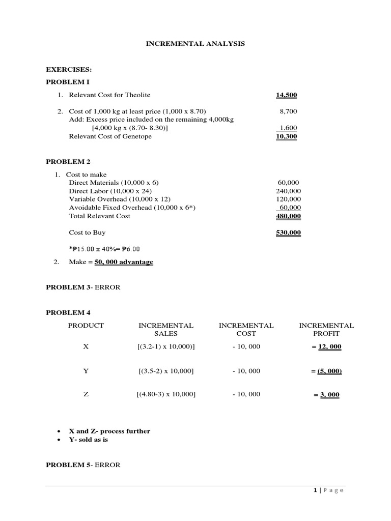 06 Incremental Analysis | PDF | Marginal Cost | Cost