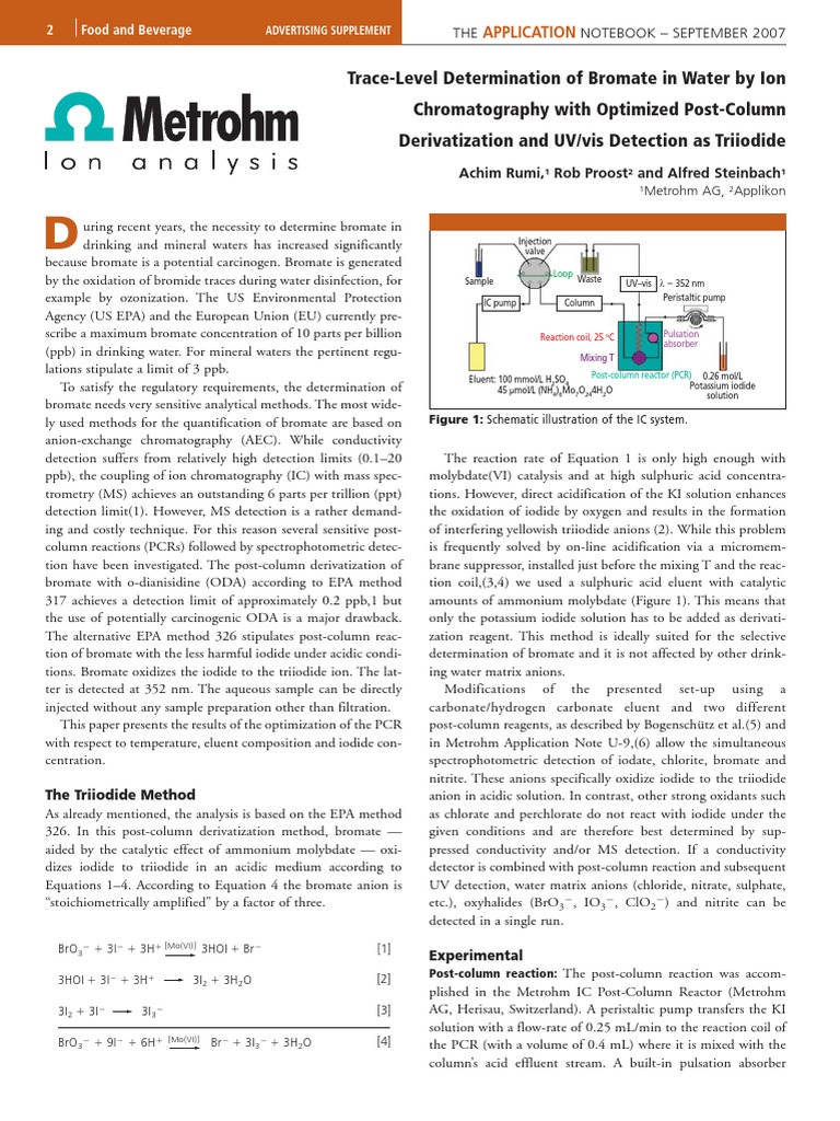 Which Methode For Bromate Analysis PDF | PDF | Ultraviolet–Visible ...