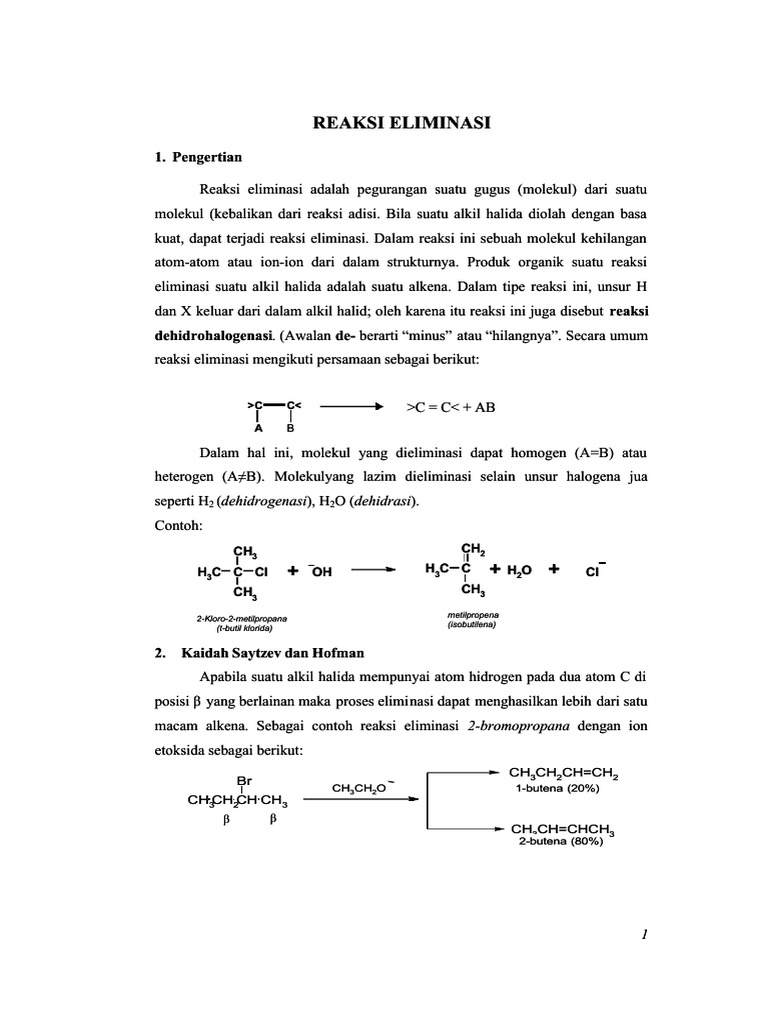 Reaksi Eliminasi | PDF