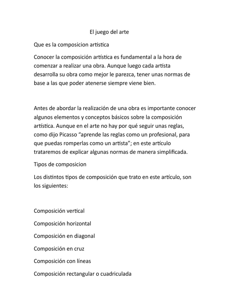 El Juego Del Arte | PDF