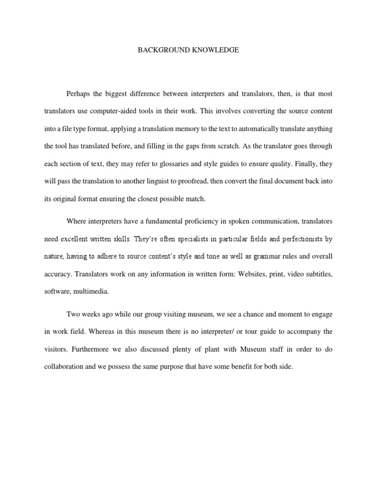 Background Knowledge | PDF | Translations | Language Interpretation