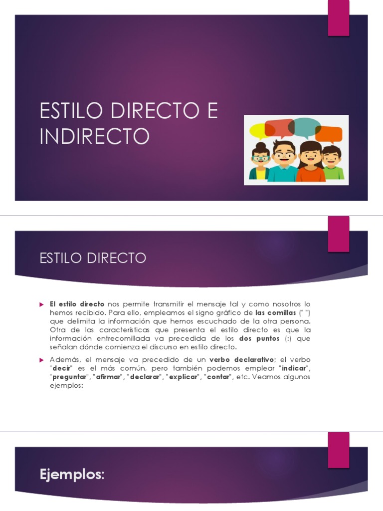 Estilo Directo e Indirecto | PDF