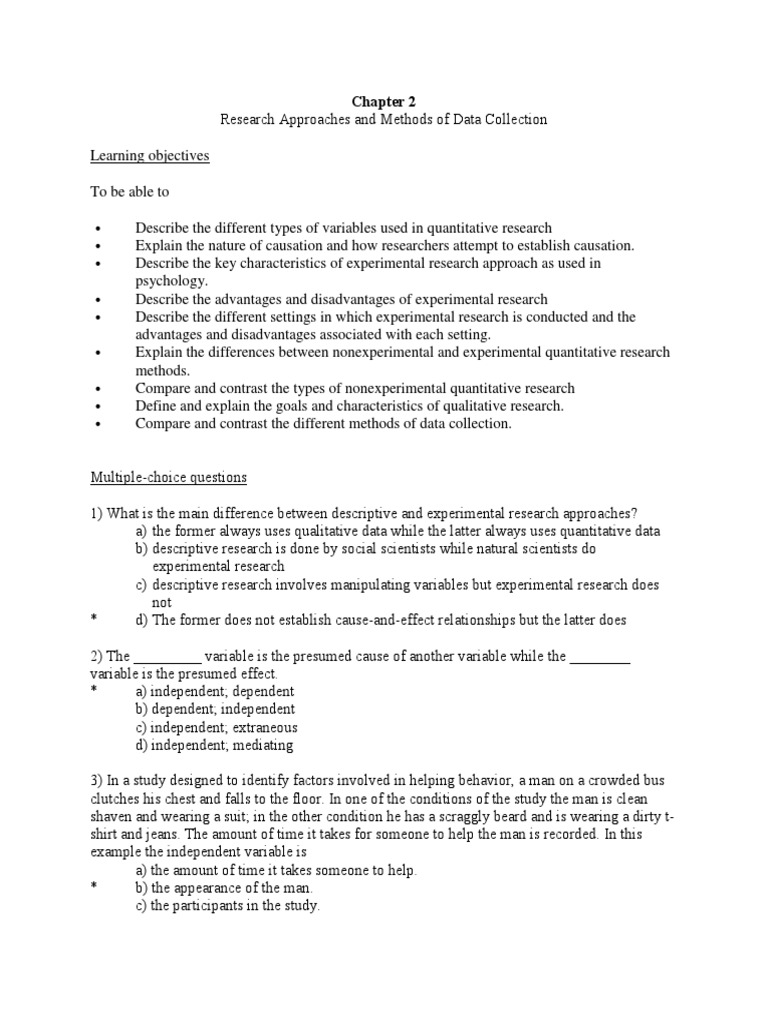Ch2 ResearchApproaches | PDF | Experiment | Causality