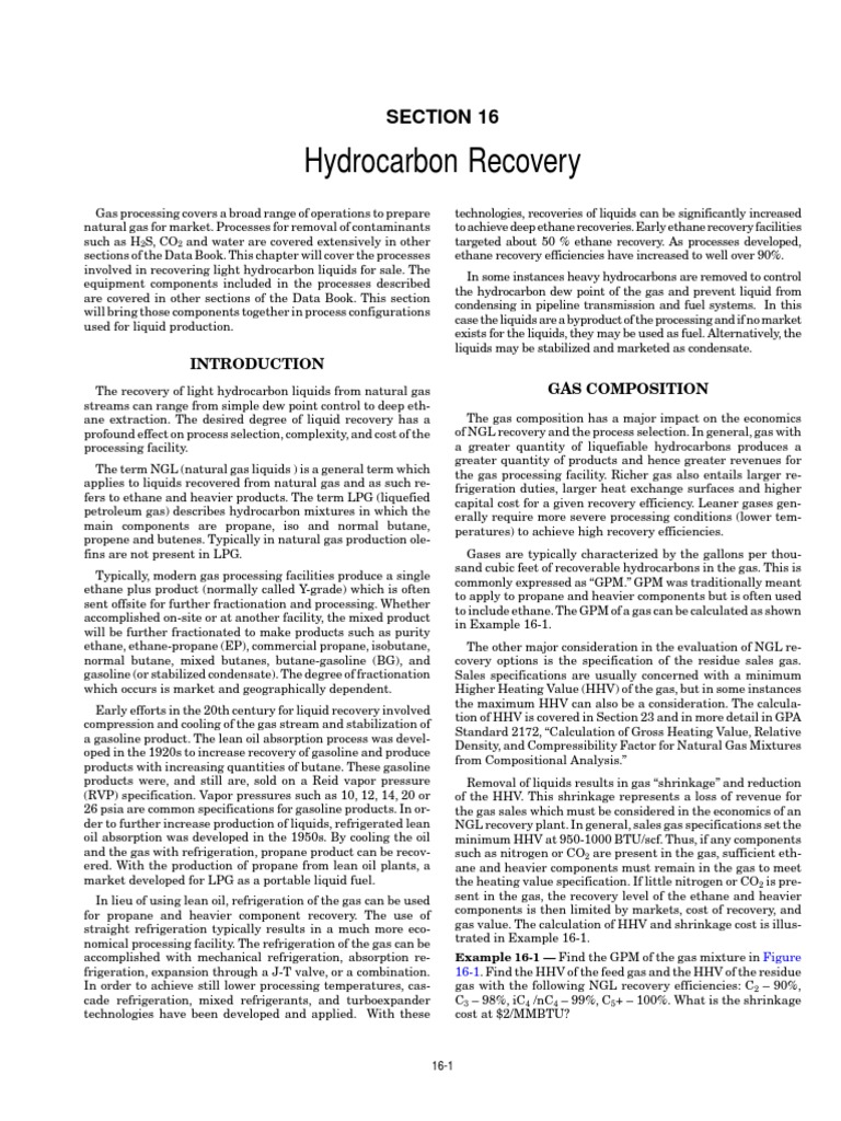 GPSA Engineering Data Book - Chapter 16 - Hydrocarbon Recovery | PDF ...