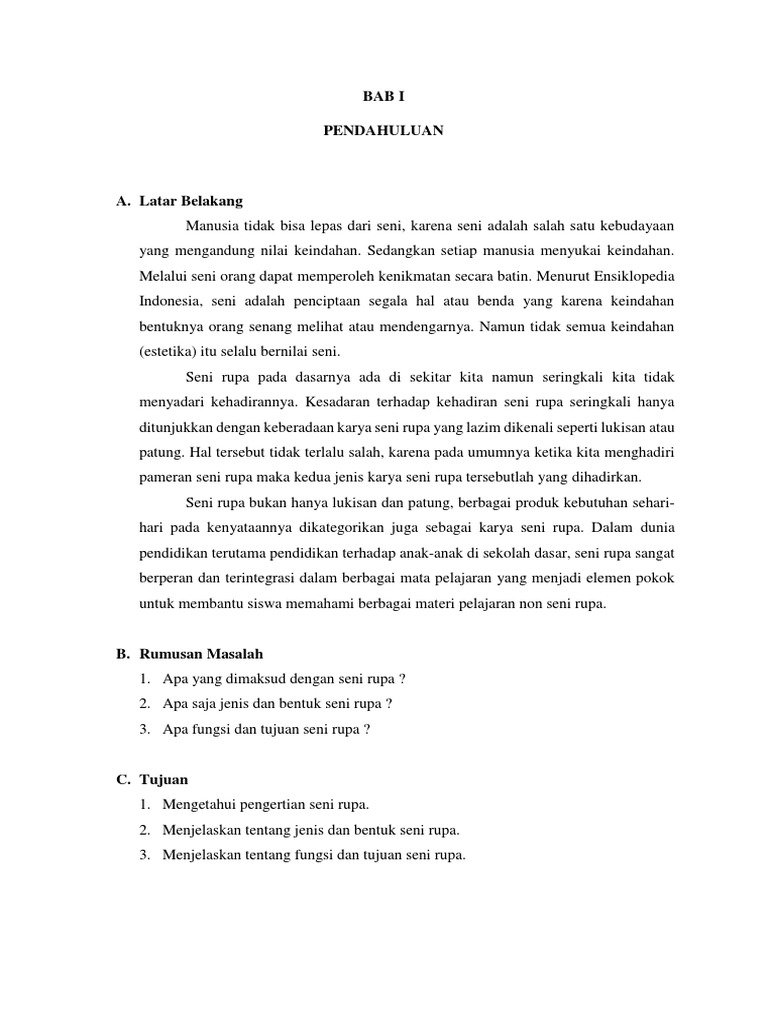 BAB 1 + Pengertian Seni Rupa | PDF