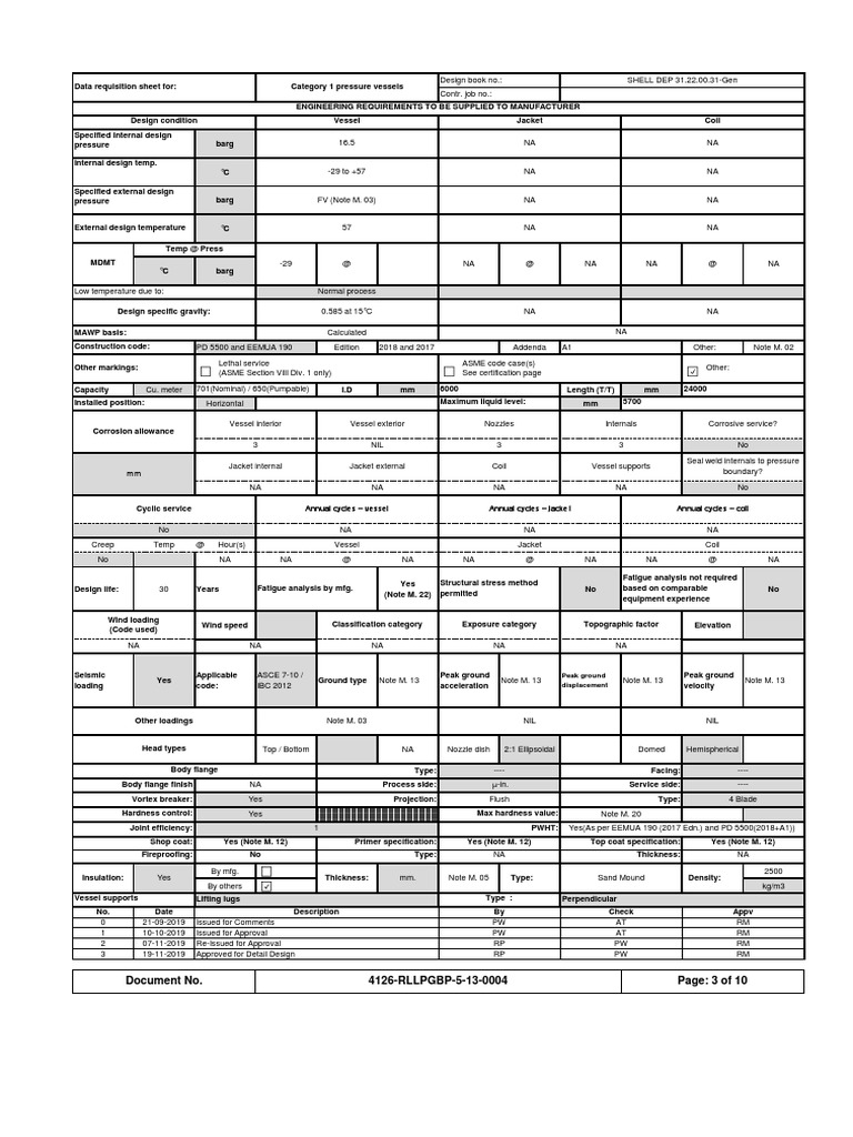 Mechanical Data Sheet | PDF | Liquefied Petroleum Gas | Steel