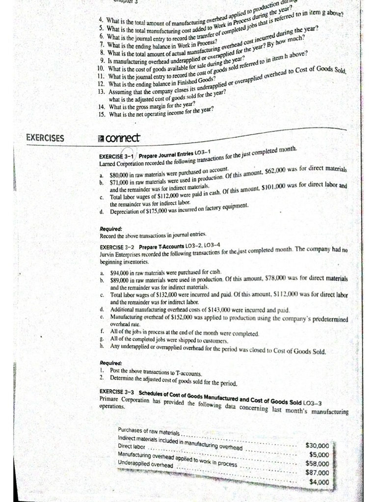 Chapter 3 Exercises | PDF