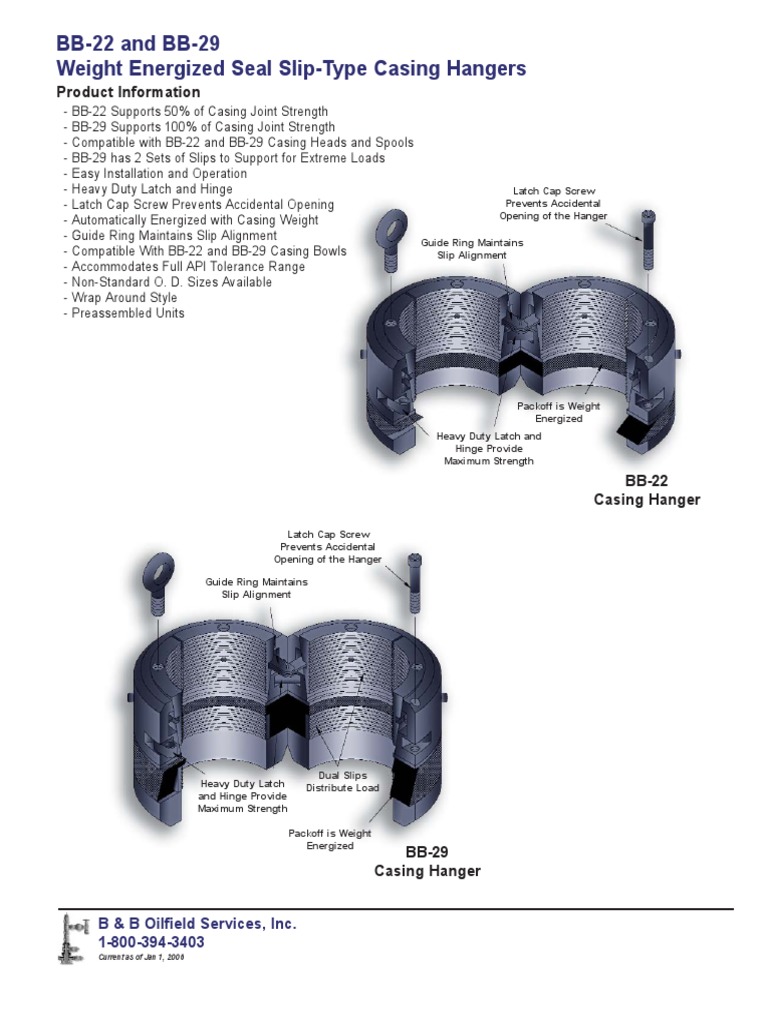 BB-22 and BB-29 Slip Casing Hanger | PDF | Mechanical Engineering ...