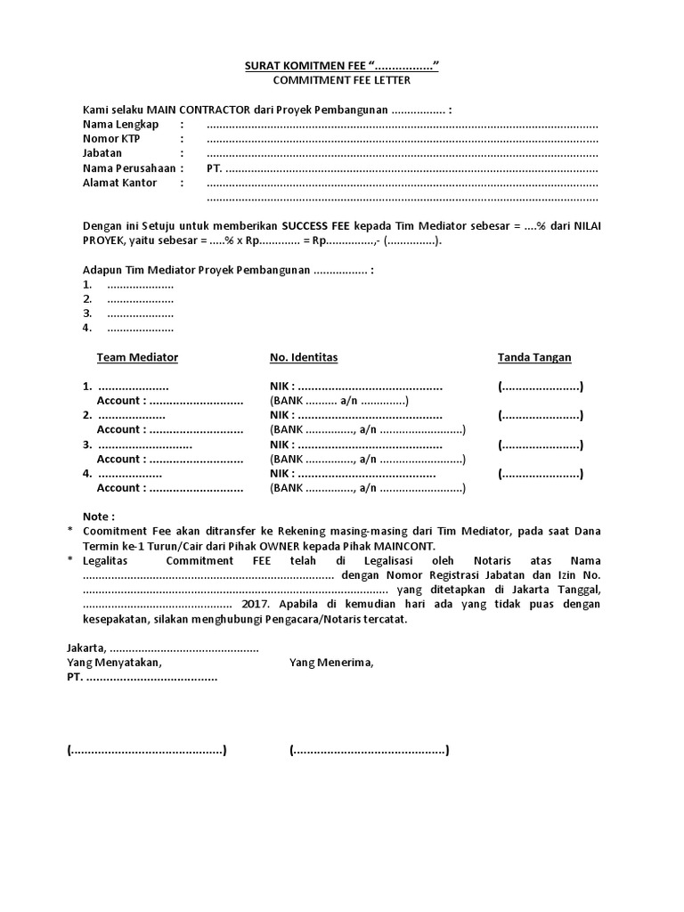 Draft Commitment Fee | PDF