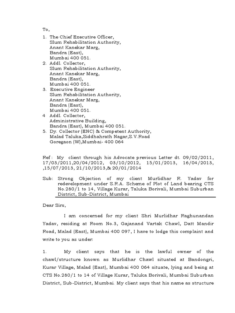 Sra Notice 1 | PDF | Mumbai | Government Information