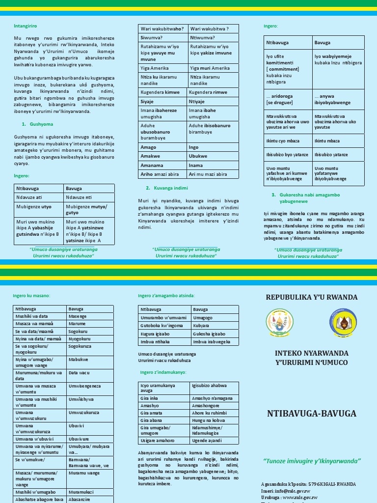 Depliant NTIBAVUGA - BAVUGA Def | PDF | Languages Of Africa | Languages