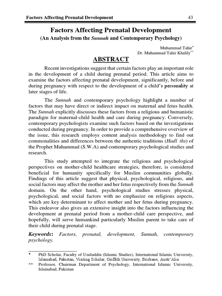 Factors Influencing Prenatal Development | PDF | Prenatal Development ...