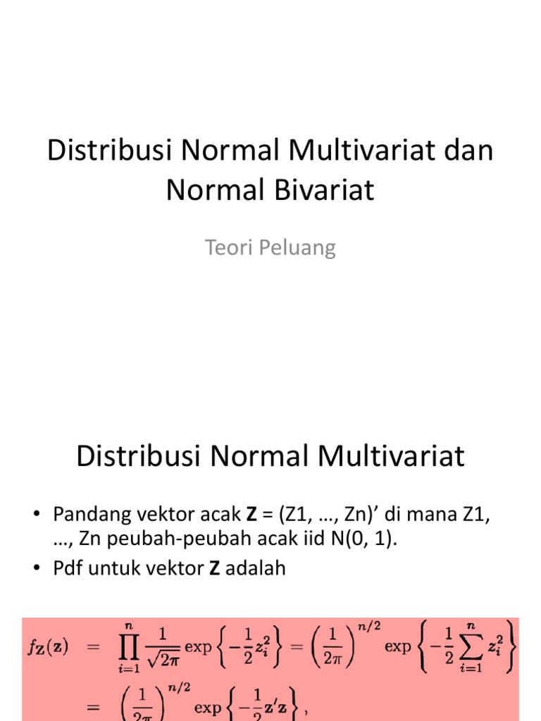M11 - Distribusi Normal Multivariat Dan Normal Bivariat | PDF | Filsafat