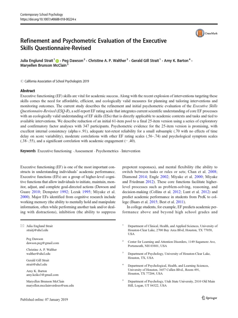 Executive Skills Questionnaire - Revised (ESQ-R) | PDF | Race And ...